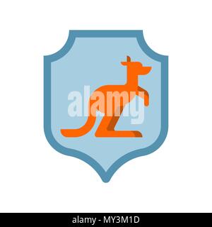 Kangaroo and Shield heraldic symbol. Australian Royal National Emblem. Australia coat of arms ...