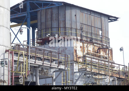 CONSTANTA, ROMANIA - MAY 19, 2018: Details with the equipment in an oil ...