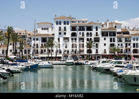 Puerto de la Duquesa, Spain - 22 January, 2021: typical white ...