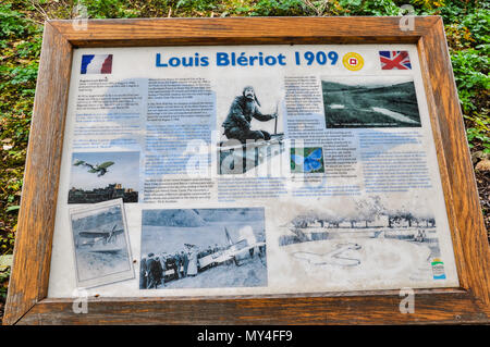 Site of Louis Bleriot cross channel flight landing in Dover, Kent, UK ...