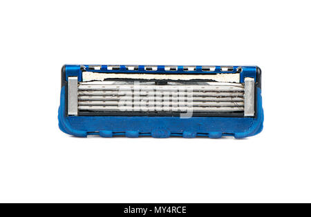 Used razor cartridge isolated on white background Stock Photo - Alamy