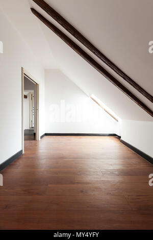 interior, old attic with wooden floor Stock Photo - Alamy