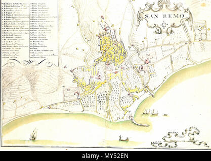 . Mappa raffigurante il borgo di Levanto (La Spezia) del cartografo ...