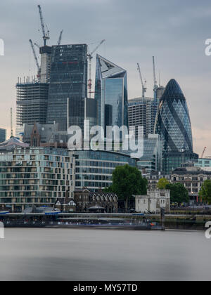 London, UK - June 22, 2018: Industry, industrial view on Cannon street ...