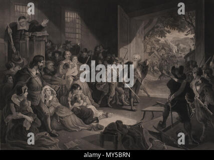 . A depiction of the Angel of Hadley legend. circa 1850. Frederick ...