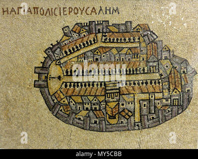 Ancient 6th Century Map Jerusalem Mosaic Saint George Greek Orthodox ...