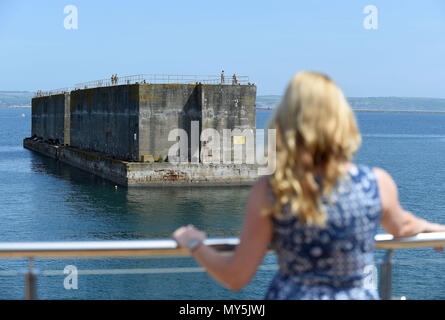 Phoenix caisson of the D-Day landings Mulberry Harbour which began to ...
