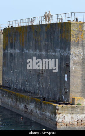 Phoenix caisson of the D-Day landings Mulberry Harbour which began to ...