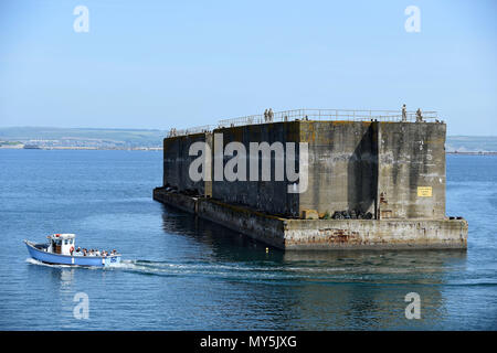 Phoenix caisson of the D-Day landings Mulberry Harbour which began to ...