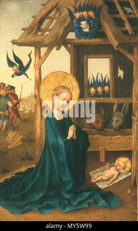 Stefan Lochner, Adoration of the Christ Child by the Virgin (The ...