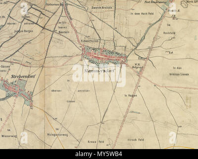 . English: Map of Floridsdorf near Vienna, 1872 Deutsch: Ausschnitt aus ...