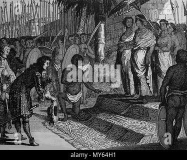 Johan Nieuhof's audience with the Queen of Quilon Stock Photo - Alamy