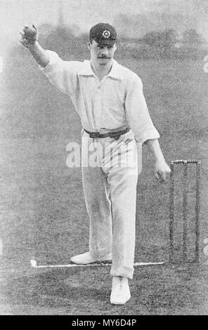 . Scan of cricketer Gilbert Jessop . 1896. Photo by E Hawkins, Brighton ...
