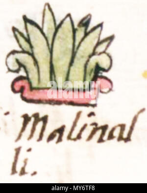 . The Aztec day sign malinalli (grass). 16th century. Unknown 390 ...