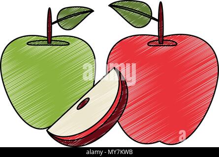 Apples delicious fruit scribble Stock Vector Image & Art - Alamy