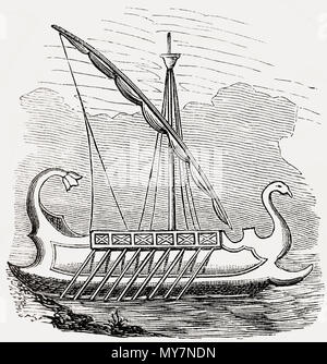 A Roman naval bireme, ancient Roman Empire Stock Photo - Alamy