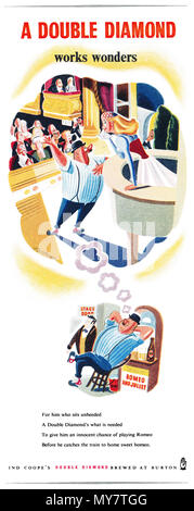 Advert, A Double Diamond works wonders, Pale Ale Beer Stock Photo - Alamy