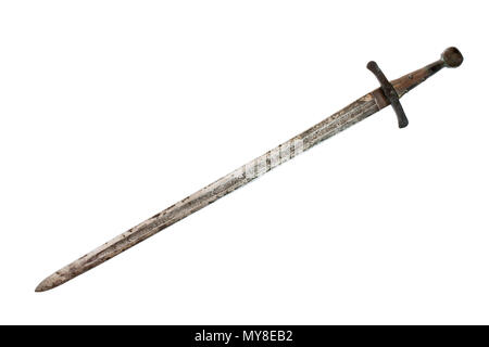 Ancient iron sword is on the old cloth Stock Photo - Alamy