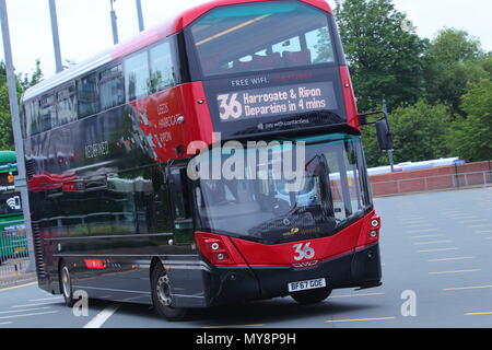 The 36 bus run by The Harrogate Bus Company which runs between Leeds ...
