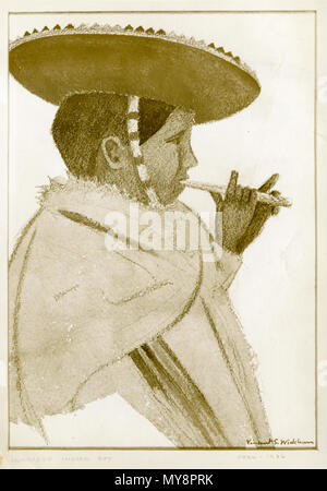 . English: Watercolor painting. . 15 August 1936 514 Taxco, Mexico ...