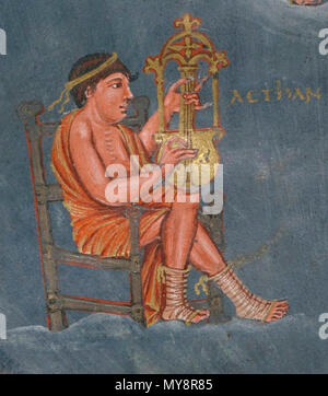 . English: Lute or lyre from the Bible of Charles the Bald, 9th century ...
