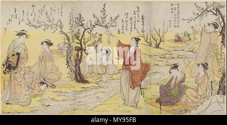 . English: A Winding Stream Party (Kyokusui no en), print by Shunman ...