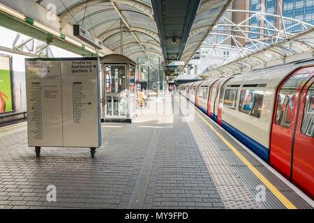 Signs at Hammersmith London Underground station give directions as to ...