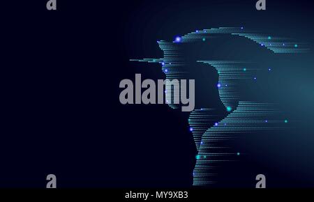 Beautiful magical glowing low polygonal plumeria flower made of lines ...