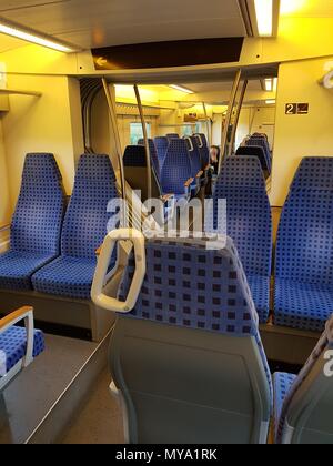 Emtpy interior of the train for long and short distance in Europe Stock ...
