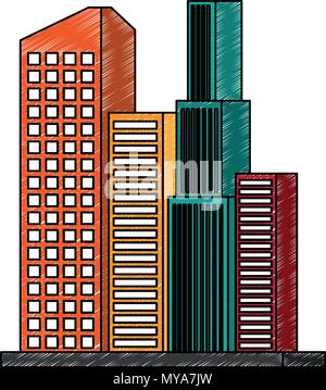 Urban buildings isolated scribble Stock Vector Image & Art - Alamy
