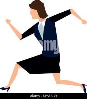 successful businesswoman running avatar character vector illustration ...