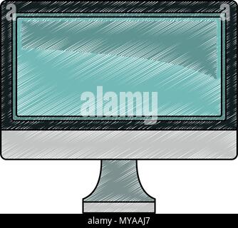 Computer screen technology scribble Stock Vector Image & Art - Alamy