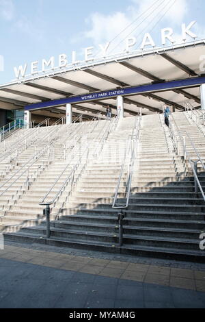 Wembley Park Underground Station, this busy station with its hundreds ...