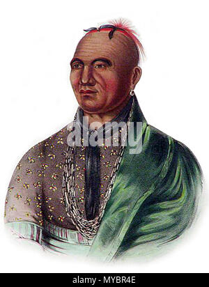 . 1830s lithograph of Joseph Brant based on the last portrait of Brant ...