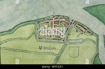 The detailed map of Woudrichem from 1545 by Van Deventer offers a ...