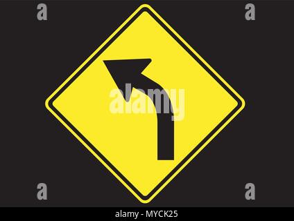 Left Curve Ahead Sign,vector illustration Stock Vector Image & Art - Alamy