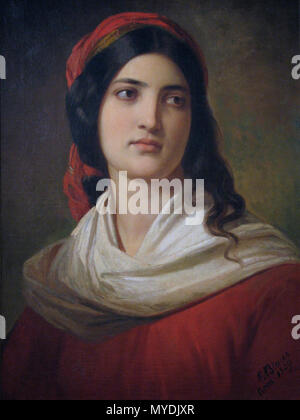 . English: Portrait of Laura Bernabo painted by Karl von Blaas in 1839 ...