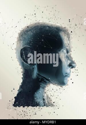 Human head, illustration Stock Photo - Alamy