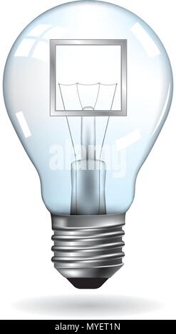 Big idea. Glowing light bulb on white background. light bulb is ...