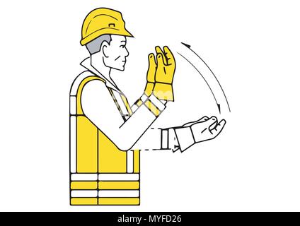 vector design of signalman gesture instructions right Stock Vector ...