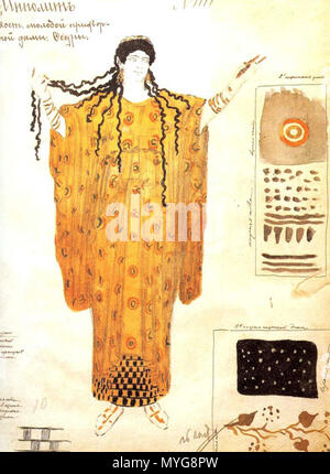 . 'Hippolytus', by Euripides (1902) Эскиз костюма к балету 'Ипполит ...