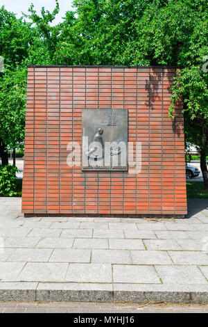 The Willy Brandt (Kniefall) monument in the Muranow quarter of Warsaw ...