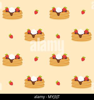 Pancakes pattern seamless. Stack of pancakes background. Food vector ...