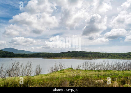 Landscape of lake Baratz, near the Porto Ferro beach, Sardinia, in a ...