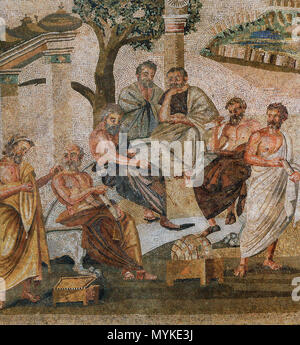 . English: Plato’s Academy mosaic — from the Villa of T. Siminius ...