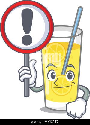 Gin tonic cartoon character bring information board. Vector ...