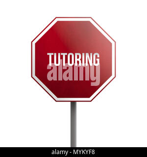 tutoring - red sign isolated on white background Stock Photo - Alamy