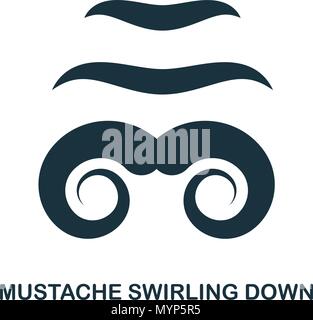 Mustache Swirling Down icon. Flat style icon design. UI. Illustration ...