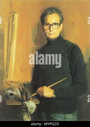 REVELLO DEL TORO , FELIX. PINTOR ESPAÑOL. FOTOGRAFIADO PINTANDO UN ...