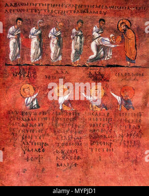 . English: The Rossano Gospels (Cathedral of Rossano, Calabria, Italy ...
